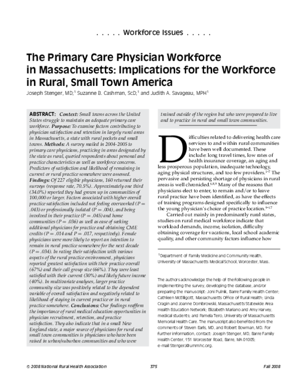 (PDF) The Primary Care Physician Workforce in Massachusetts ...