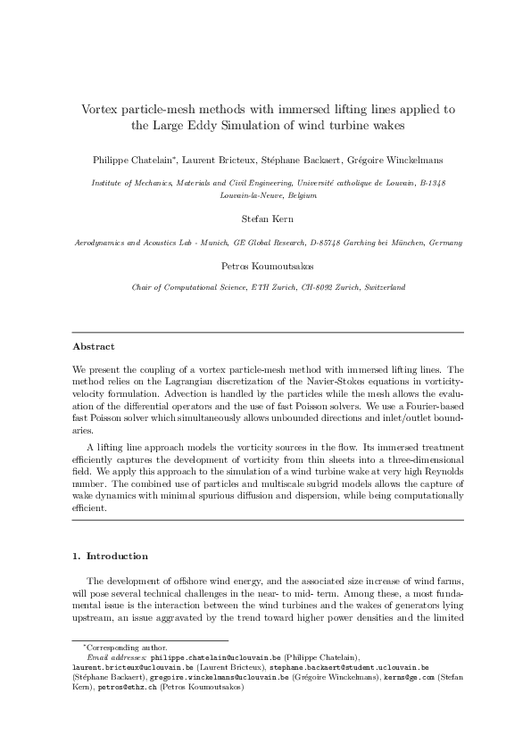 (PDF) Vortex particle-mesh methods with immersed lifting lines applied ... (PDF) Vortex particle-mesh methods with immersed lifting lines applied ...