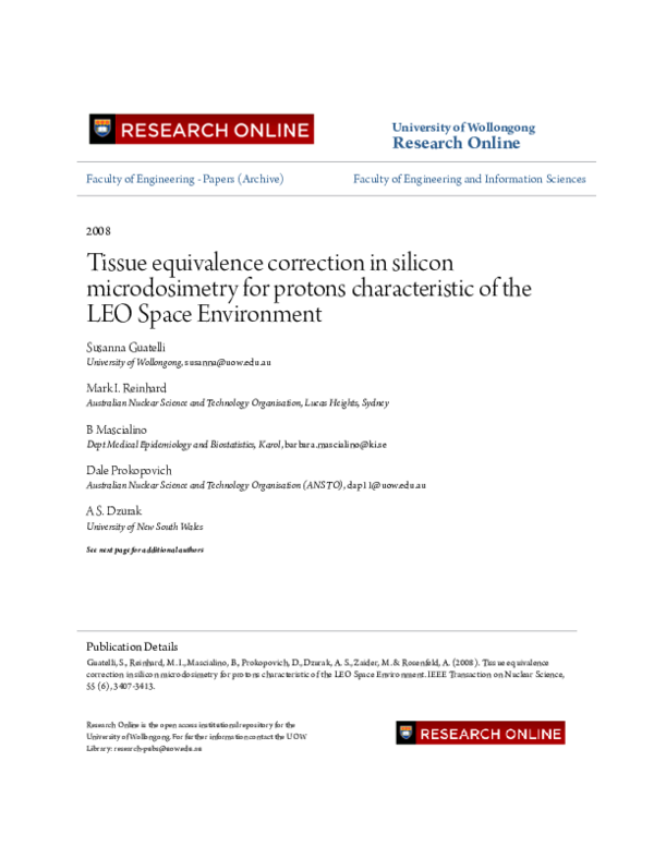 (PDF) Tissue Equivalence Correction in Silicon Microdosimetry for ...