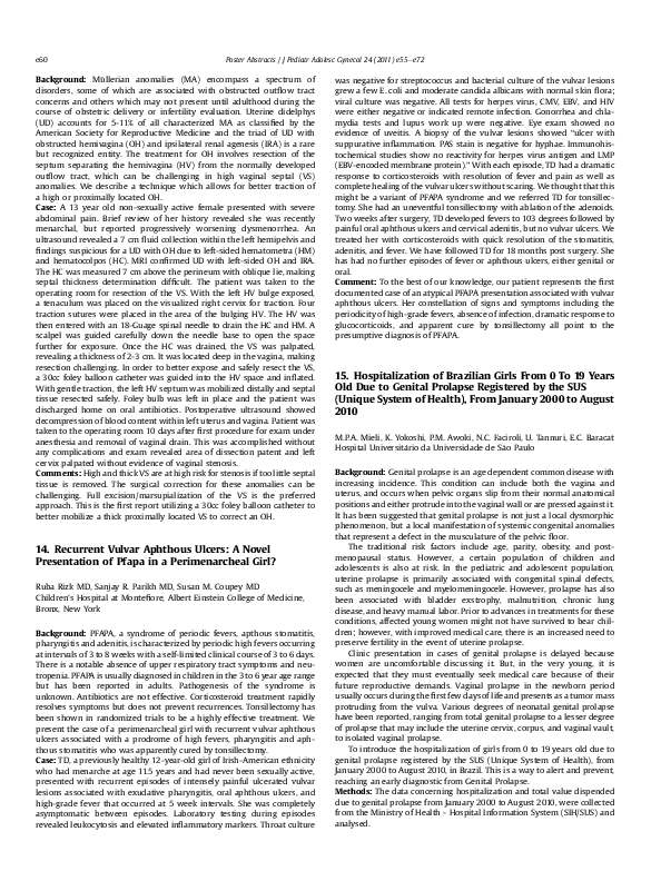 (PDF) Recurrent Vulvar Aphthous Ulcers: A Novel Presentation of Pfapa ...