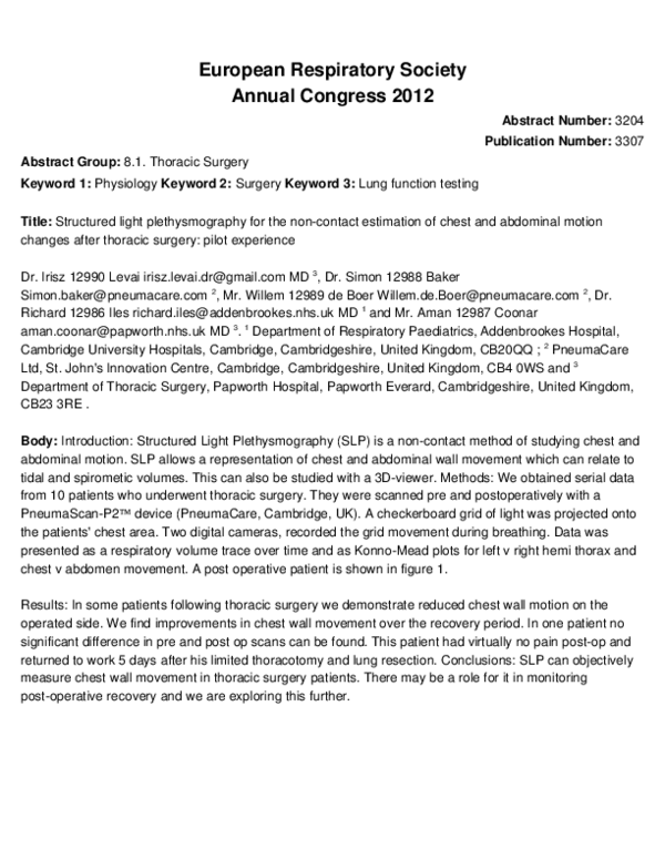 (PDF) Structured light plethysmography for the non-contact estimation ...