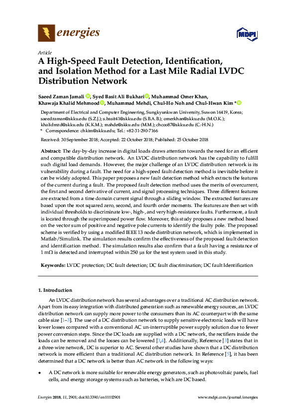 (PDF) A High-Speed Fault Detection, Identification, and Isolation Method for a Last Mile Radial ...