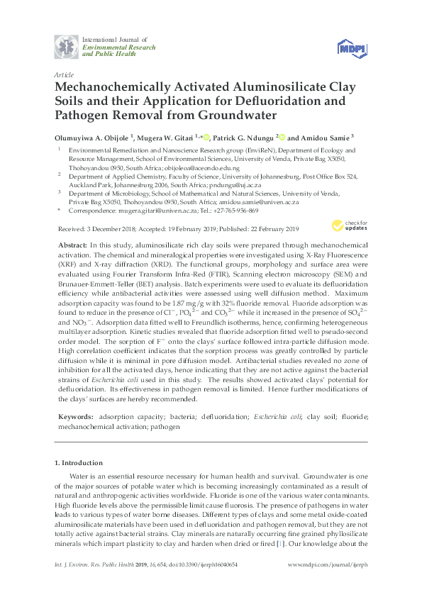 (PDF) Mechanochemically Activated Aluminosilicate Clay Soils and their ...