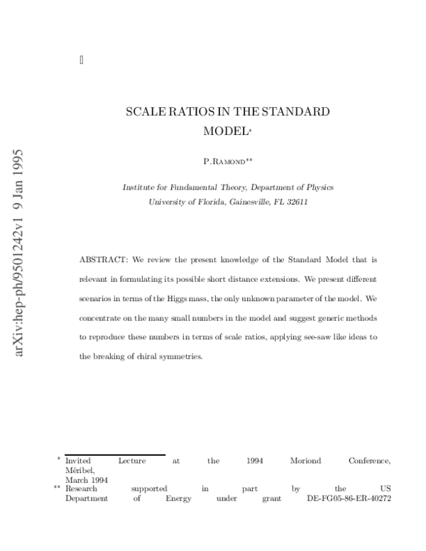 (PDF) Scale Ratios in the Standard Model