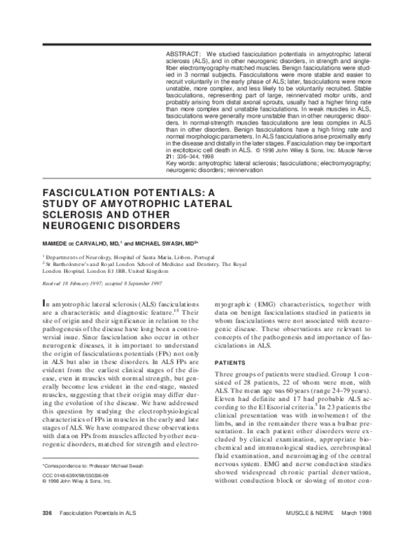 (PDF) Fasciculation potentials: A study of amyotrophic lateral ...