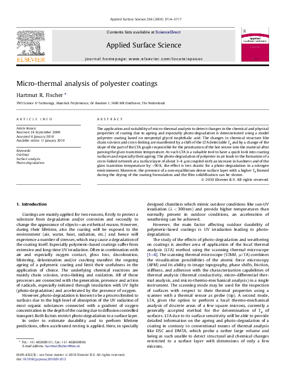 (PDF) Micro-thermal analysis of polyester coatings