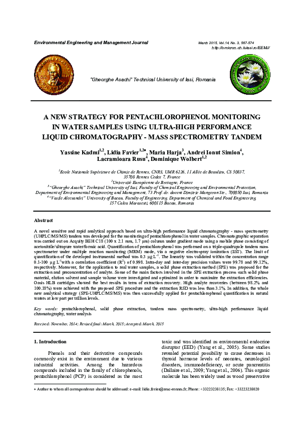 (PDF) A New Strategy for Pentachlorophenol Monitoring in Water Samples ...
