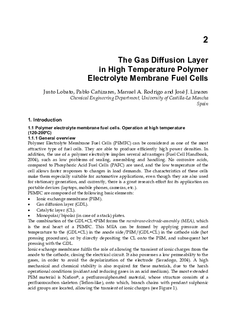 (PDF) The Gas Diffusion Layer in High Temperature Polymer Electrolyte Membrane Fuel Cells