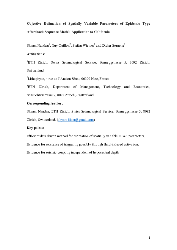 Pdf Objective Estimation Of Spatially Variable Parameters Of Epidemic