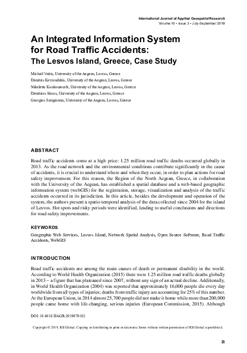 (PDF) An Integrated Information System for Road Traffic Accidents