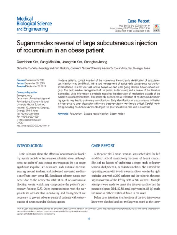 (PDF) Sugammadex reversal of large subcutaneous injection of rocuronium ...