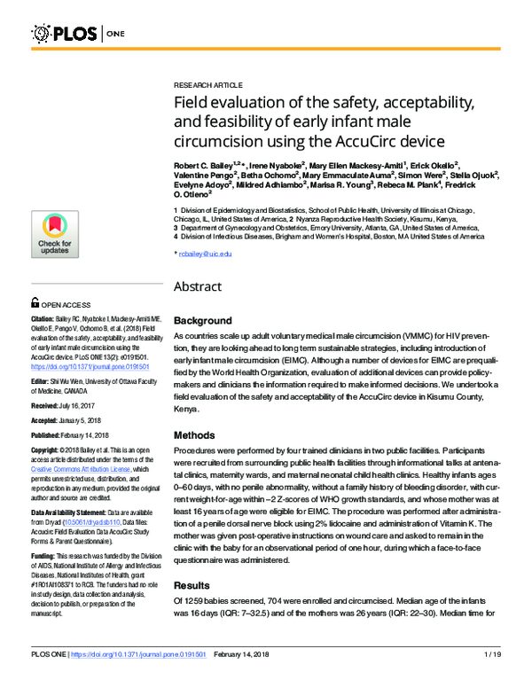 (PDF) Field evaluation of the safety, acceptability, and feasibility of ...
