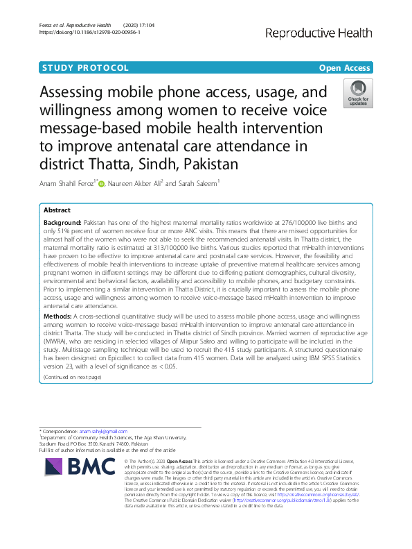 (PDF) Assessing mobile phone access, usage, and willingness among women ...
