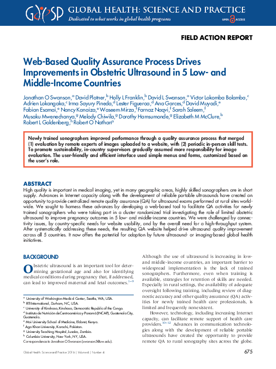(PDF) Web-Based Quality Assurance Process Drives Improvements in ...
