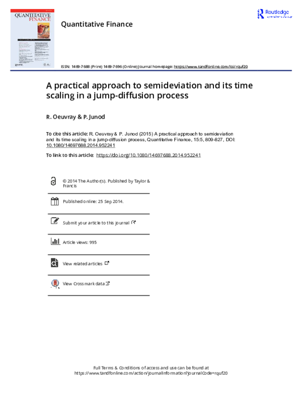 (PDF) A practical approach to semideviation and its time scaling in a ...