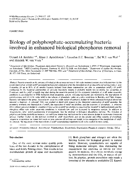 (PDF) Biology of polyphosphate-accumulating bacteria involved in ...