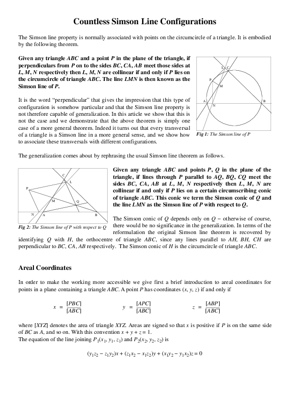 (PDF) Countless Simson Line Configurations