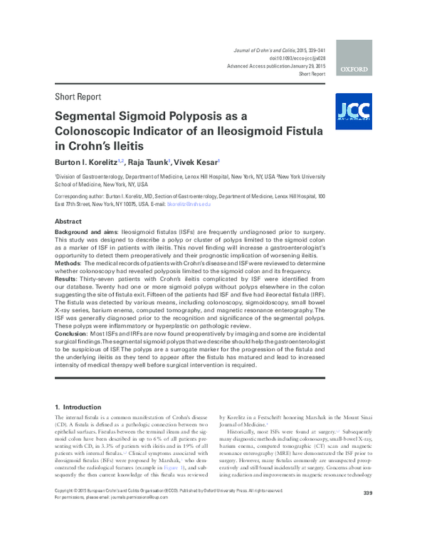 (PDF) Segmental Sigmoid Polyposis as a Colonoscopic indicator of an ...