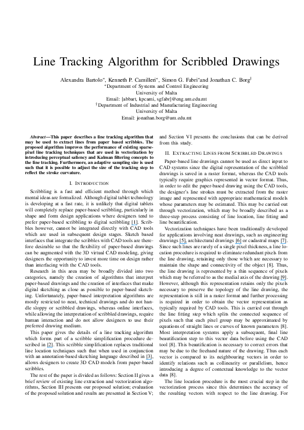 Pdf Line Tracking Algorithm For Scribbled Drawings
