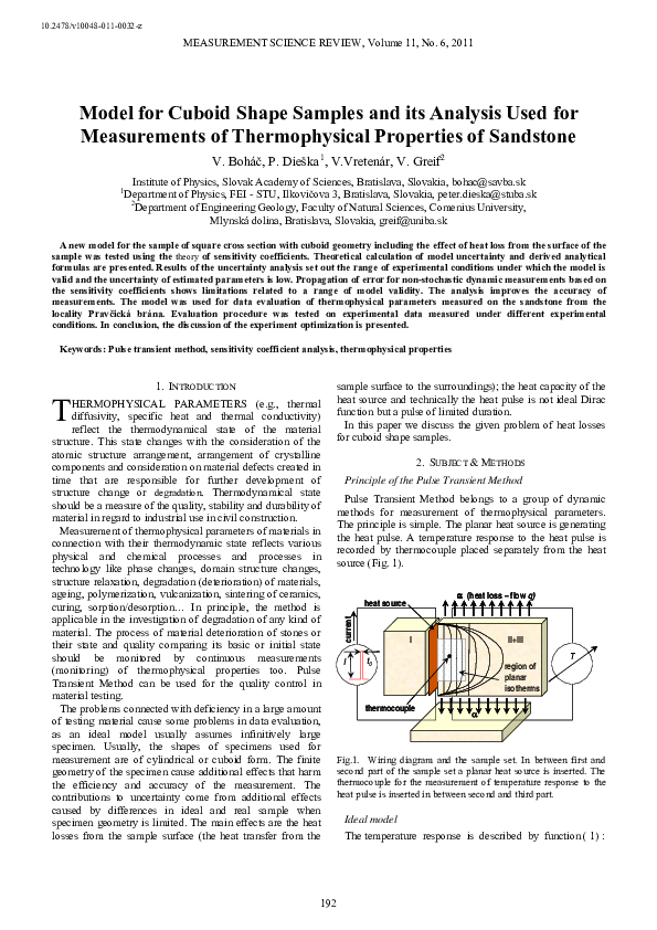 (PDF) Model for Cuboid Shape Samples and its Analysis Used for ...