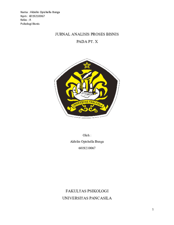 (DOC) JURNAL ANALISIS PROSES BISNIS