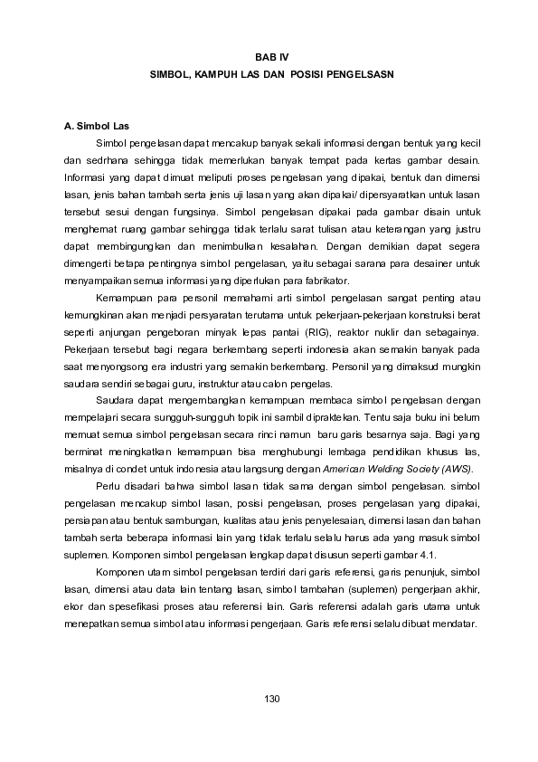 (DOC) BAB IV SIMBOL , kampuh las da POSIS LAS