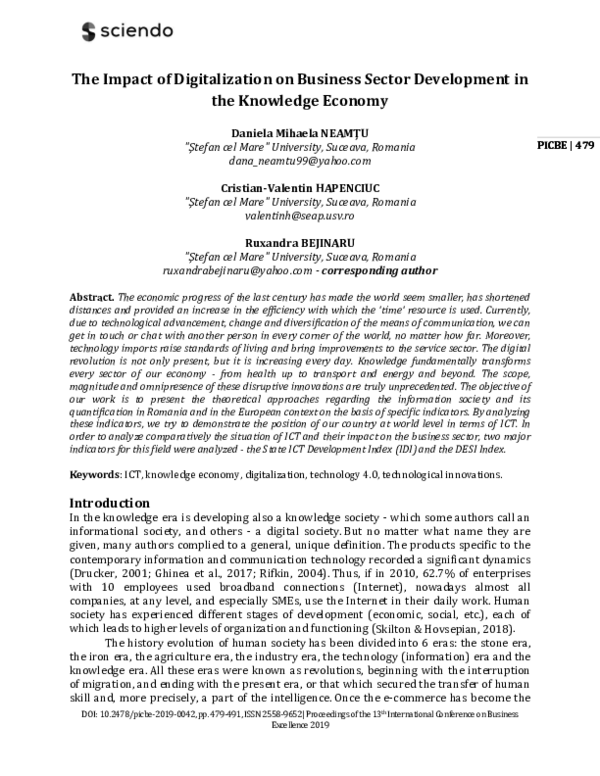 (PDF) The Impact of Digitalization on Business Sector Development in ...