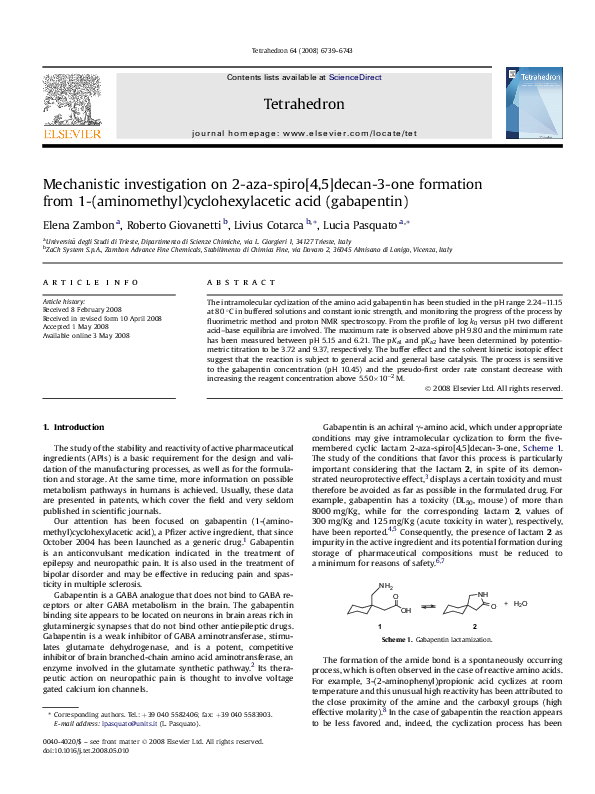 (PDF) Mechanistic investigation on 2-aza-spiro[4,5]decan-3-one ...