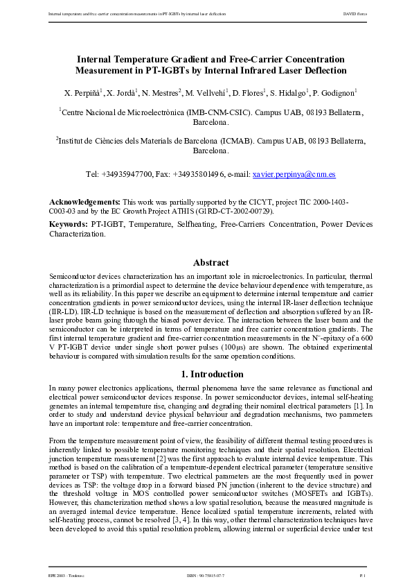 (PDF) Measuring Temperature and Carrier Gradients in PT-IGBTs