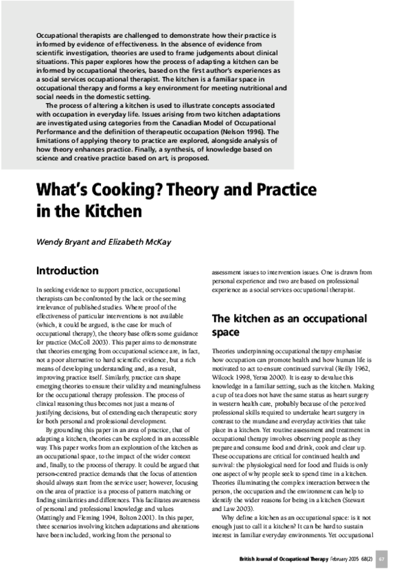 (PDF) What's Cooking? Theory and Practice in the Kitchen