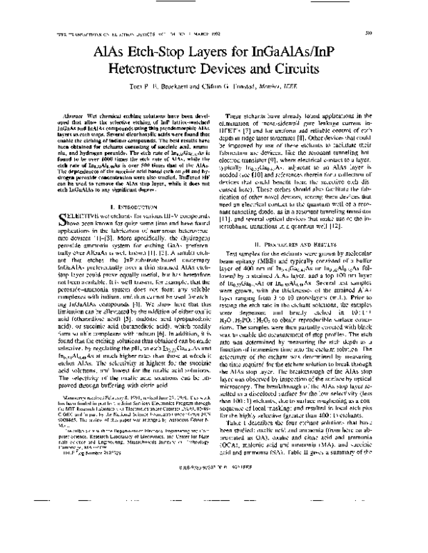 (PDF) AlAs etch-stop layers for InGaAlAs/InP heterostructure devices ...
