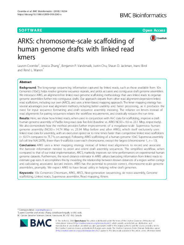 (PDF) ARKS: chromosome-scale scaffolding of human genome drafts with ...