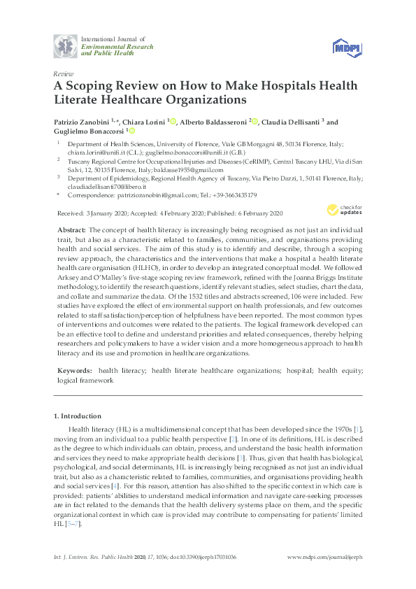 (PDF) A Scoping Review on How to Make Hospitals Health Literate ...