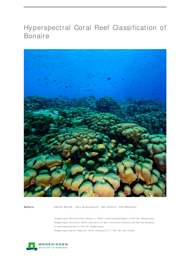 (PDF) Hyperspectral Coral Reef Classification of Bonaire