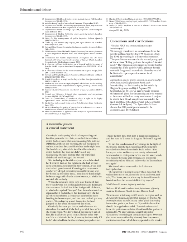 (PDF) A memorable patient: A crucial statement