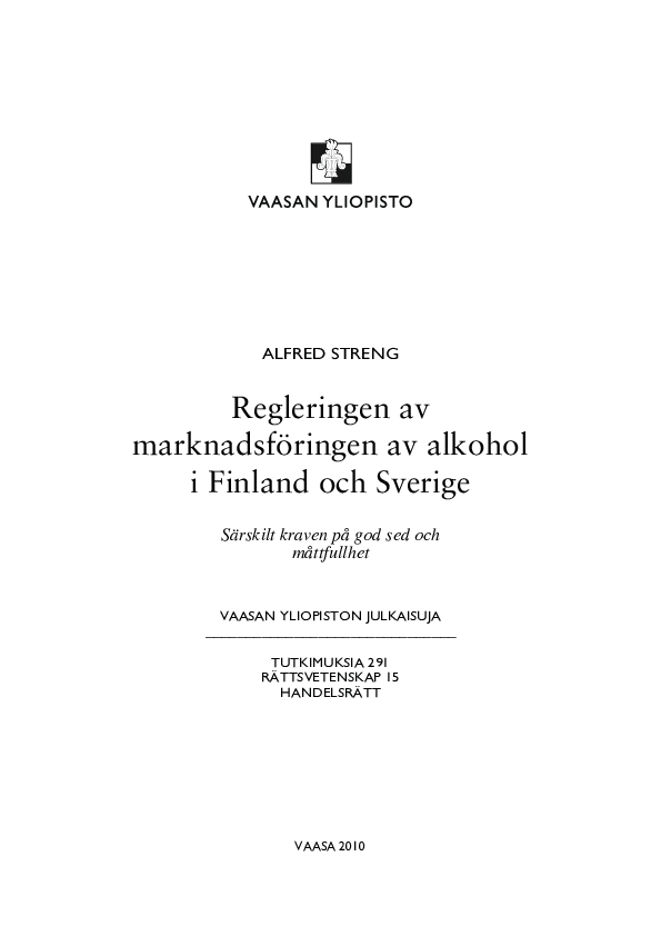 (PDF) Regleringen av marknadsf ringen av alkohol i Finland och Sverige