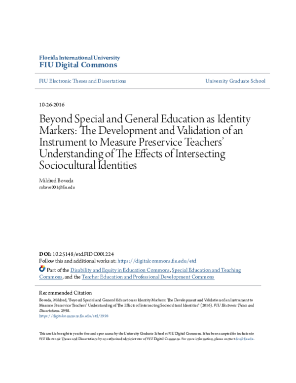 (PDF) Beyond Special and General Education as Identity Markers: The ...
