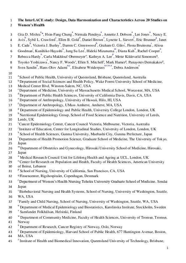 (PDF) The InterLACE study: Design, Data Harmonization and ...