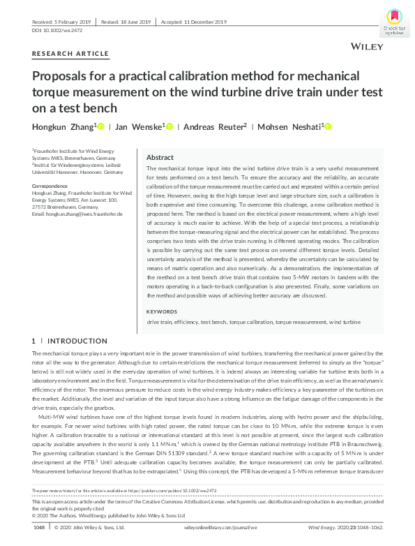 (PDF) Proposals for a practical calibration method for mechanical ...