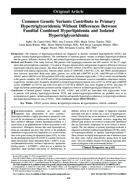 (PDF) Common Genetic Variants Contribute to Primary ...