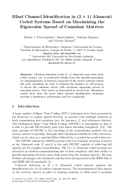 (PDF) Blind Channel Identification in (2 ×1) Alamouti Coded Systems Based on Maximizing the ...
