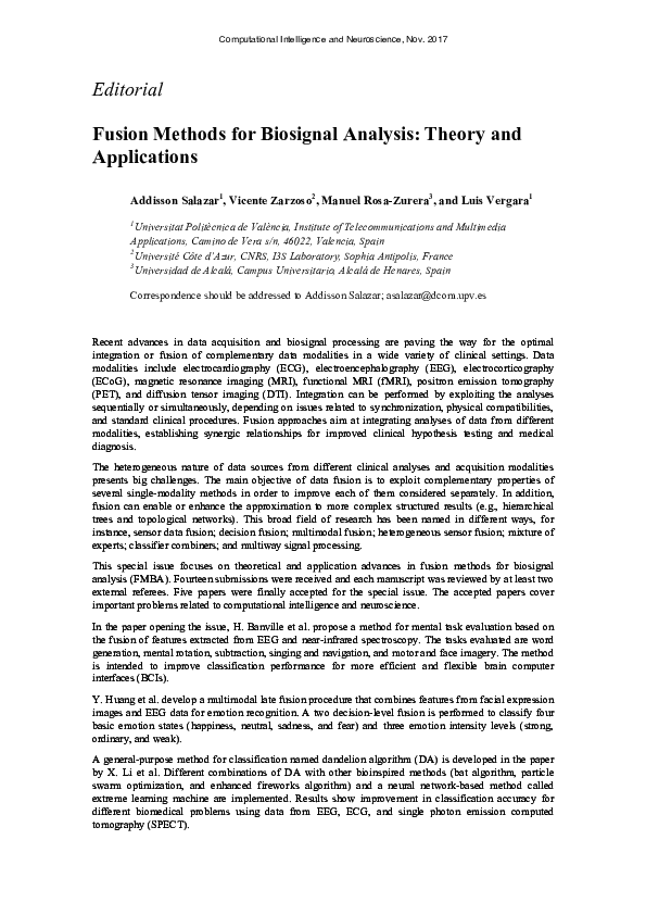(PDF) Fusion Methods for Biosignal Analysis: Theory and Applications | Vicente Zarzoso ...