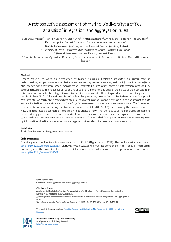 (PDF) A retrospective assessment of marine biodiversity: a critical ...