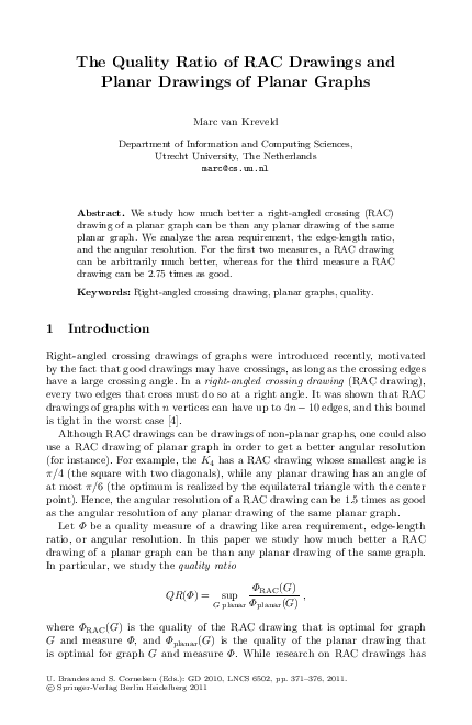 (PDF) The Quality Ratio of RAC Drawings and Planar Drawings of Planar ...