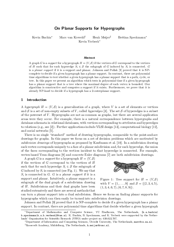 (PDF) On Planar Supports for Hypergraphs