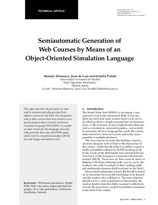 (PDF) Semiautomatic Generation of Educational Courses in the Internet ...