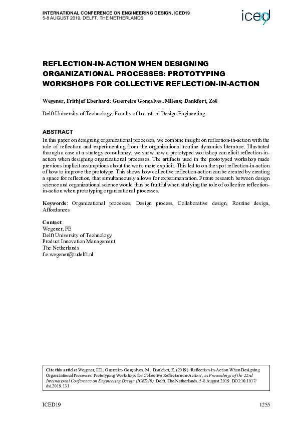 (PDF) Reflection-in-Action When Designing Organizational Processes ...
