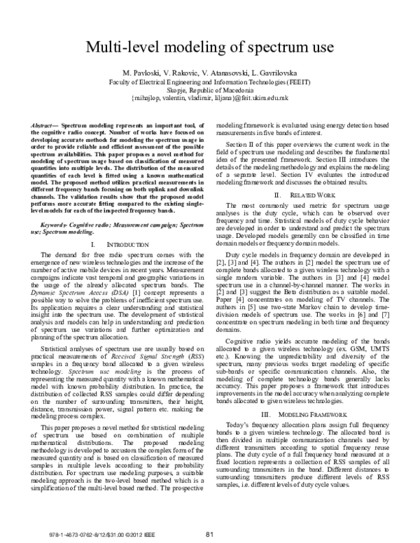 (PDF) Multi-level modeling of spectrum use