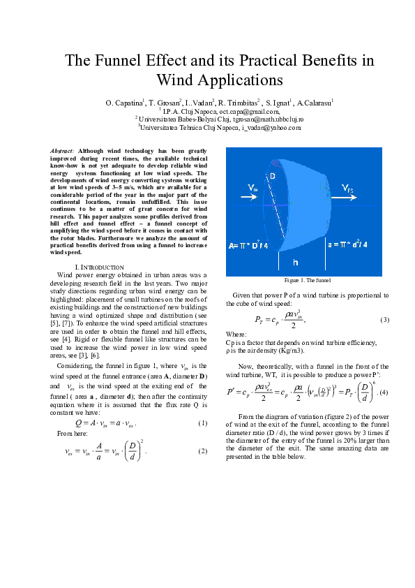 (PDF) The funnel effect and its practical benefits in wind applications