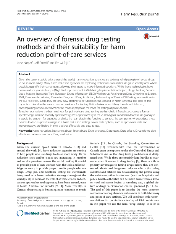 (PDF) An overview of forensic drug testing methods and their ...